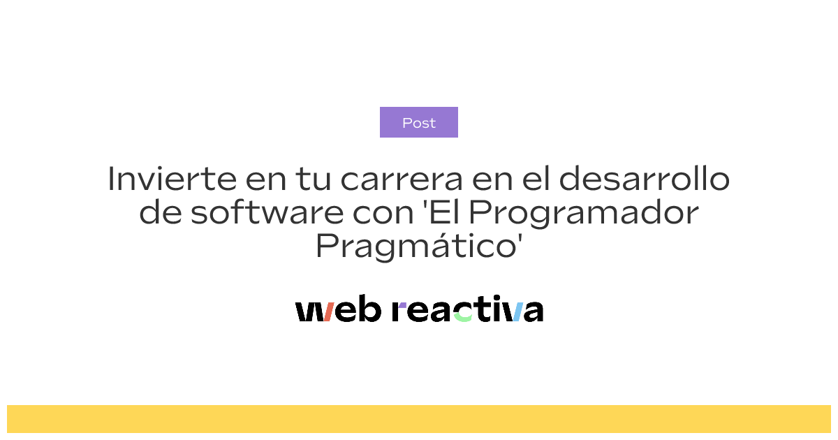 Invierte en tu carrera en el desarrollo de software con 'El Programador ...